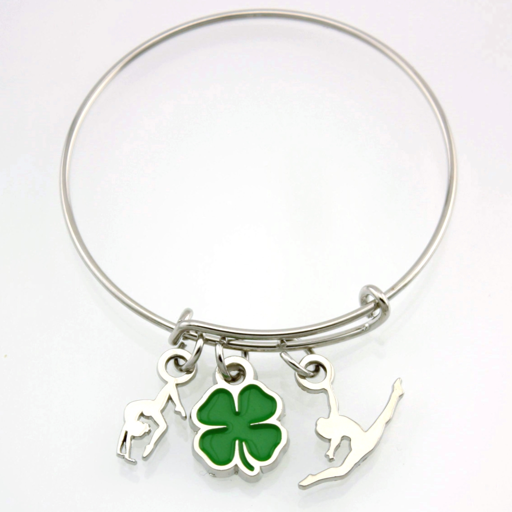 Shamrock Stackable Charm Bracelet [CH-103] | A-1 Awards, Inc.